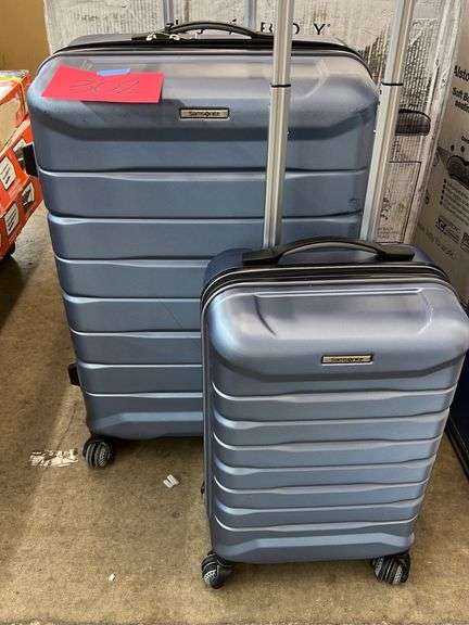 SAMSONITE 2PC HARD SHELL ROLLING LUGGAGE SET - BLUE - Earl's Auction ...