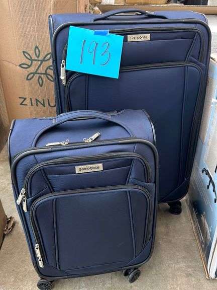 2PC SAMSONITE SOFT SHELL ROLLING LUGGAGE - BLUE - Earl's Auction Company