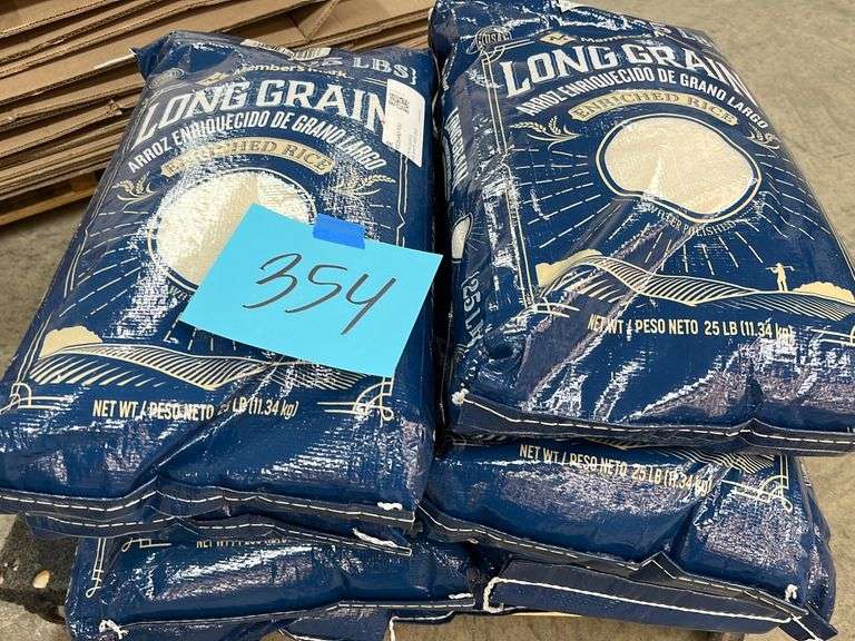 (8) BAGS OF LONG GRAIN RICE (25LBS PER BAG) - Earl's Auction Company
