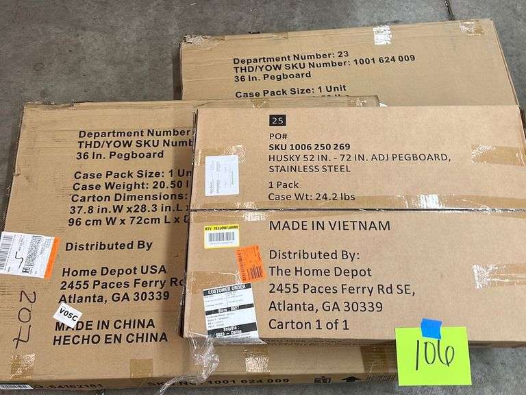 (3) HUSKY PEGBOARDS IN BOXES - Earl's Auction Company