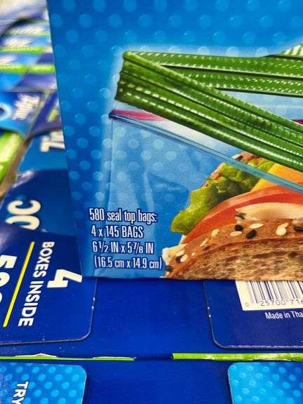 (25) PACKS OF ZIPLOC SANDWICH BAGGIES (580 BAGGIES TOTAL PER PACK ...