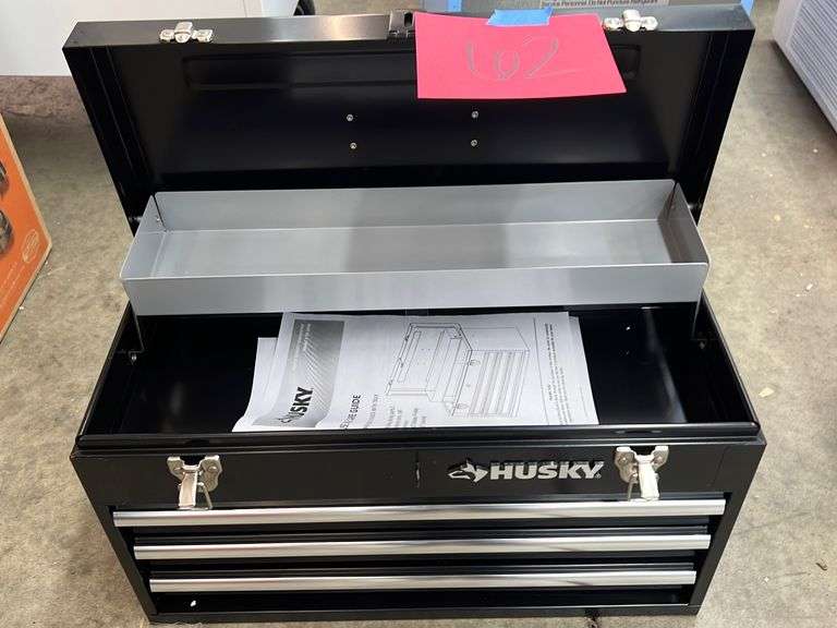HUSKY 20" 3 DRAWER PORTABLE TOOLBOX W/ TRAY - Earl's Auction Company