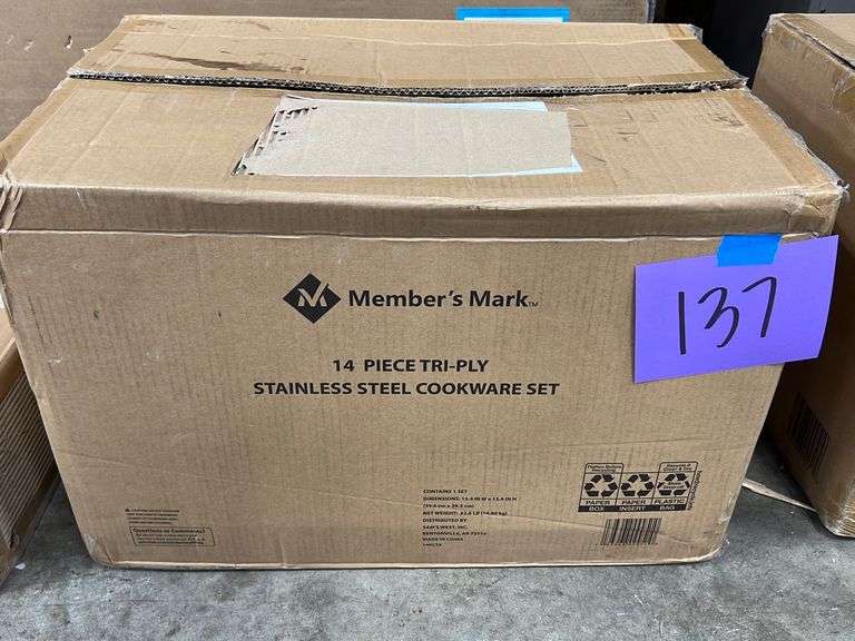 14PC STAINLESS STEEL COOKWARE SET IN BOX - Earl's Auction Company