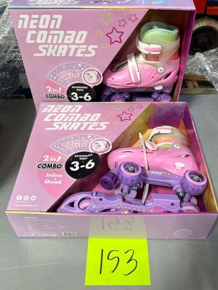 (2) PAIRS OF NEON COMBO SKATES IN BOXES - Earl's Auction Company