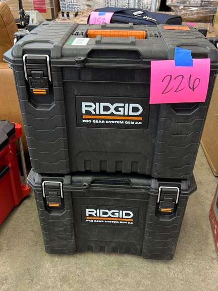 2PC RIDGID INTERLOCKING TOOL STORAGE SYSTEM - Earl's Auction Company