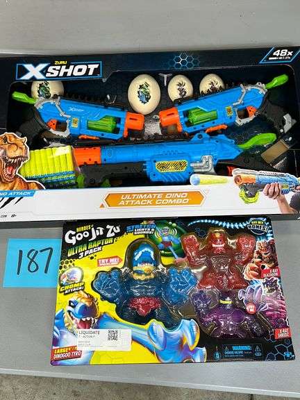 ZURU X-SHOT DART GUN & HEROES OF GOO JIT ZU RAPTORS IN BOXES - Earl's ...
