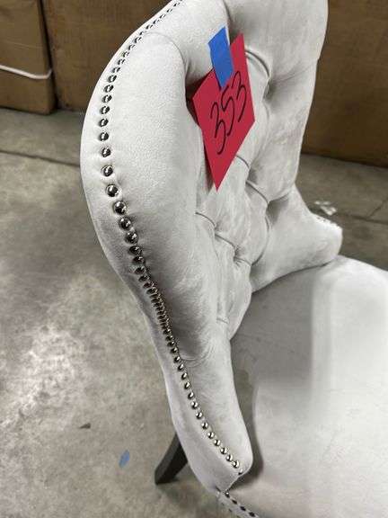 ABBYSON LIVING BUTTON TUFTED DINING CHAIR - IVORY - Earl's Auction Company