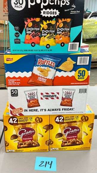 (5) BOXES OF ASSORTED CHIPS - SEE PHOTOS - Earl's Auction Company