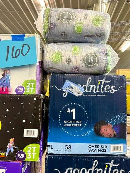 (7) BOXES OF PULLUPS & GOODNITES - ASSORTED SIZES - Earl's Auction Company