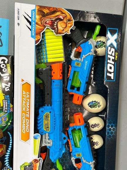 ZURU X-SHOT DART GUN & HEROES OF GOO JIT ZU RAPTORS IN BOXES - Earl's ...