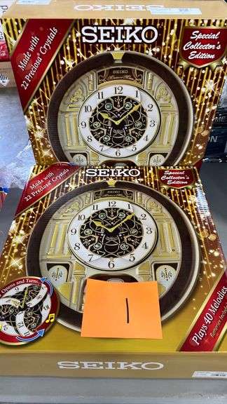 (2) SEIKO WALL CLOCKS IN BOXES - Earl's Auction Company