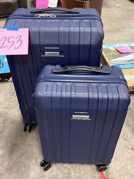 2PC SAMSONITE HARD SHELL ROLLING LUGGAGE - BLUE - Earl's Auction Company