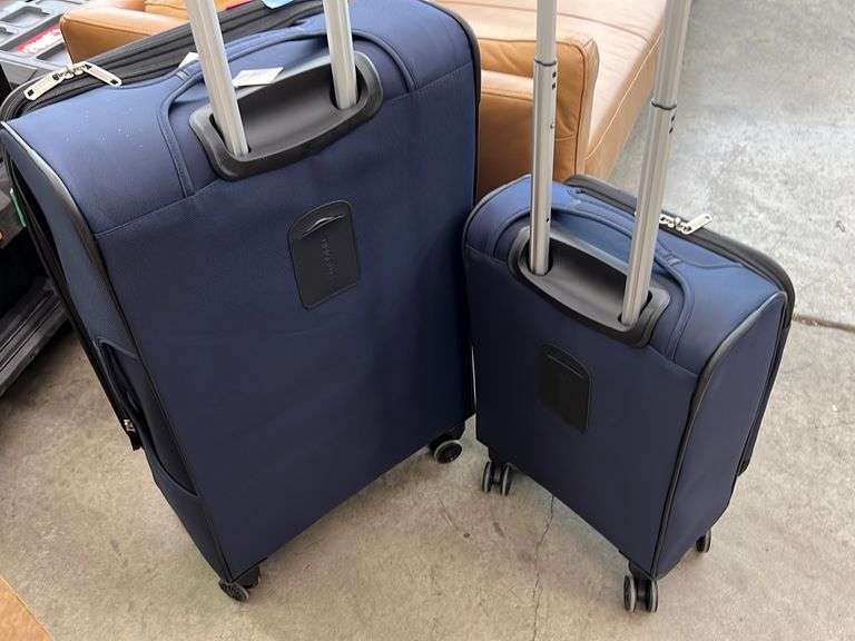 2PC SAMSONITE SOFT SHELL ROLLING LUGGAGE SET - BLUE - Earl's Auction ...