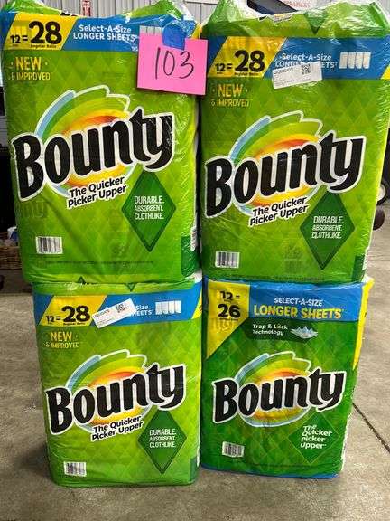 (4) PACKS OF BOUNTY PAPER TOWELS - Earl's Auction Company