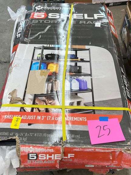 (4) 5 SHELF STORAGE RACKS IN BOXES - Earl's Auction Company