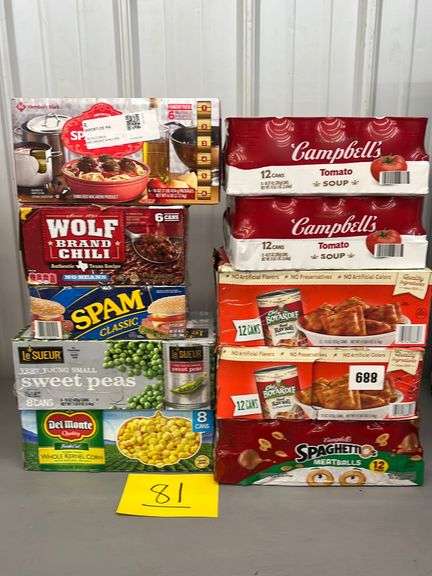 10PC LOT OF ASSORTED CANNED GOODS - Earl's Auction Company