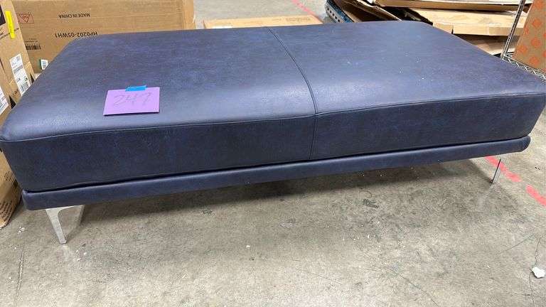 LARGE BLUE OTTOMAN - Earl's Auction Company
