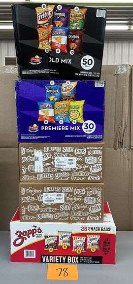 (5) BOXES OF ASSORTED CHIPS - Earl's Auction Company