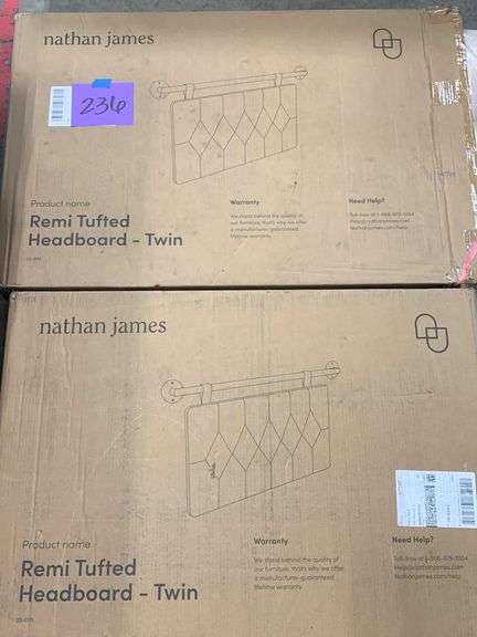 (2) NATHAN JAMES TWIN HEADBOARDS IN BOXES - Earl's Auction Company