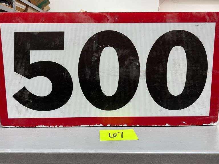 IMS DOUBLE SIDED WING & WHEEL / 500 BRAKE MARKER SIGN - Earl's Auction ...