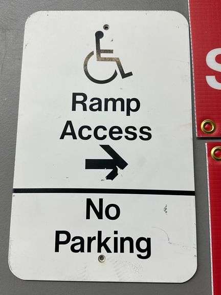(2) IMS NO SMOKING SIGNS & (1) RAMP ACCESS SIGN - Earl's Auction Company