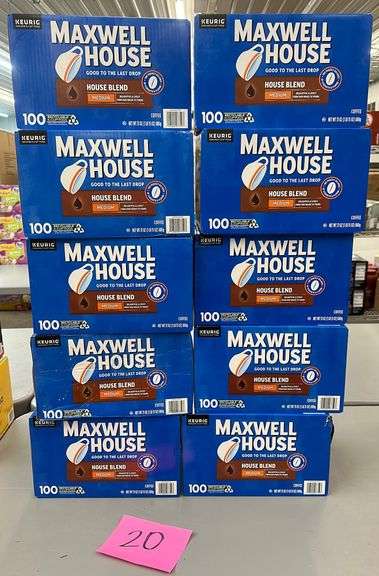 (10) BOXES OF MAXWELL HOUSE COFFEE K CUPS - Earl's Auction Company