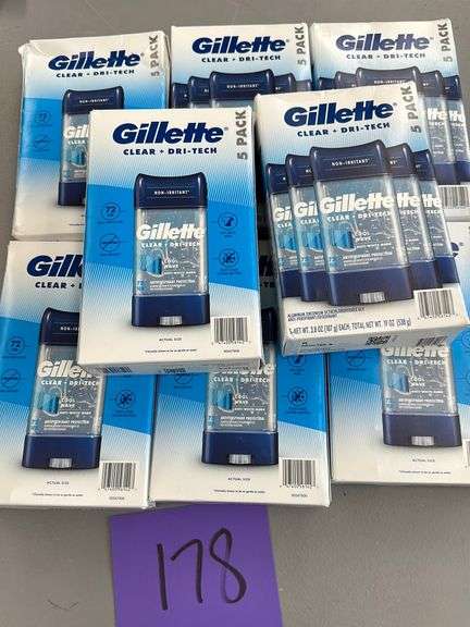 (8) BOXES OF GILLETTE DEODORANT (5 PER BOX) - Earl's Auction Company