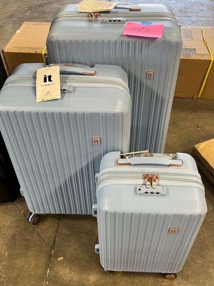 IT 3PC HARD SHELL ROLLING LUGGAGE - BABY BLUE - Earl's Auction Company