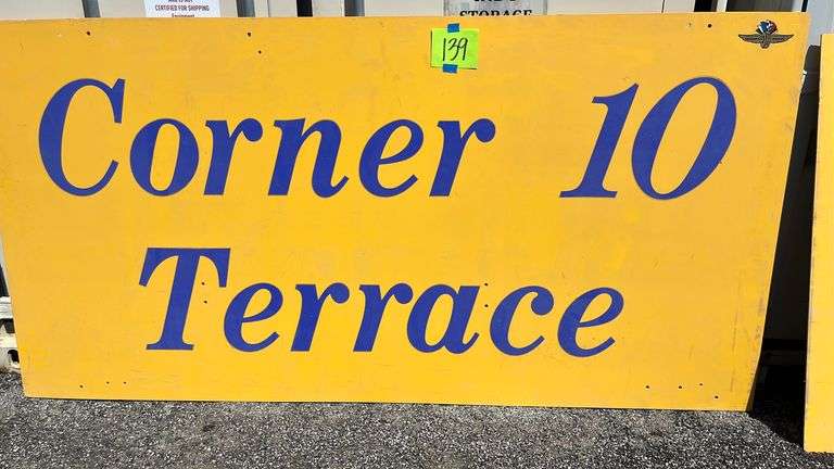 8FT IMS CORNER 10 TERRACE SIGN - Earl's Auction Company