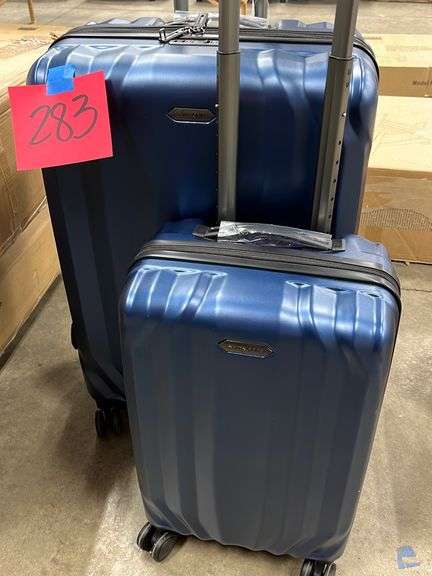 2PC SAMSONITE HARD SHELL ROLLING LUGGAGE SET - NAVY - Earl's Auction ...