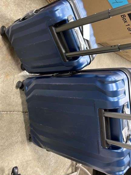 2PC SAMSONITE HARD SHELL ROLLING LUGGAGE - NAVY - Earl's Auction Company