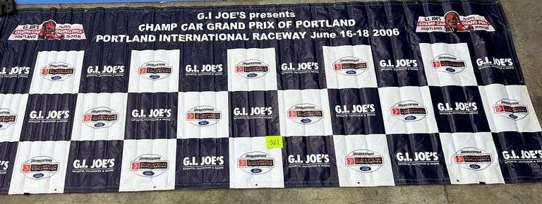 6FT x 15FT GI JOES CHAMP CAR GRAND PRIX BANNER - Earl's Auction Company