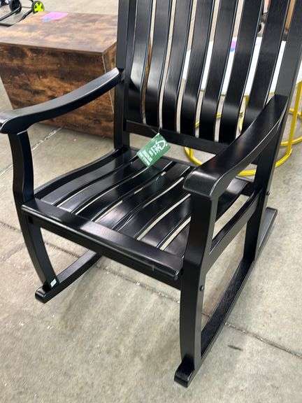 BLACK PAINTED PORCH ROCKER - Earl's Auction Company