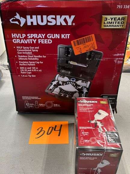 HUSKY HVLP SPRAY GUN KIT & SPRAY GUN IN BOXES - Earl's Auction Company