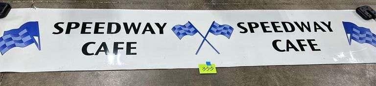 12FT SPEEDWAY CAFE POSTER - Earl's Auction Company