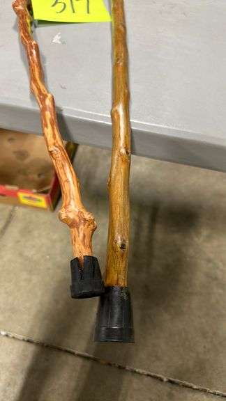 (2) WOOD WALKING STICKS - Earl's Auction Company