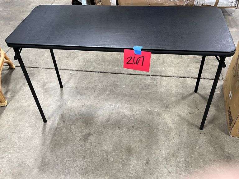 BLACK 4FT FOLDING TABLE - Earl's Auction Company