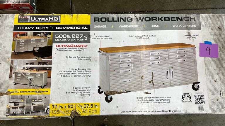 SEVILLE CLASSICS ROLLING WORKBENCH IN BOX - Earl's Auction Company