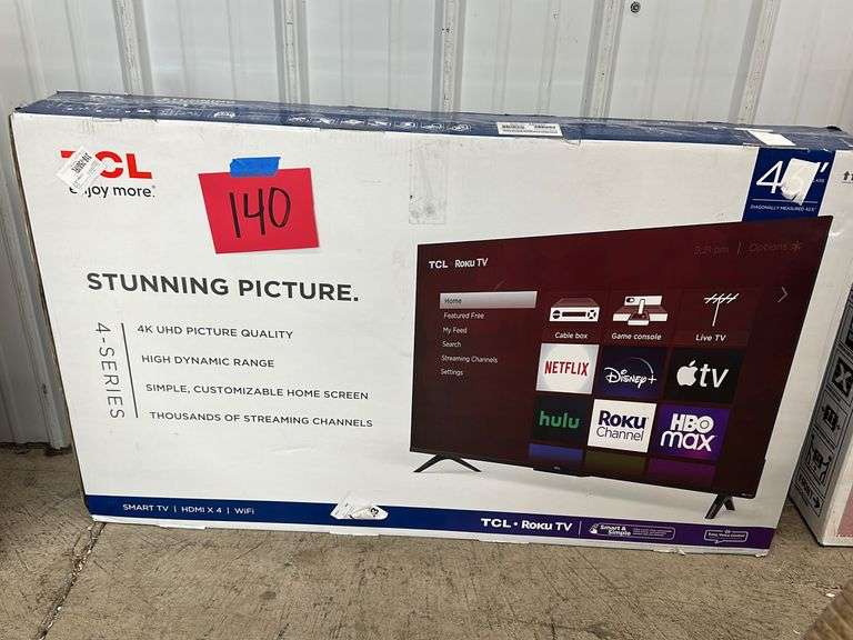 TCL 43" 4K ROKU SMART TV IN BOX - Earl's Auction Company