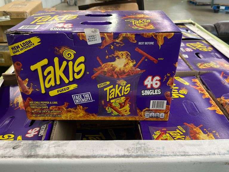 (12) BOXES OF TAKIS CHIPS (46 BAGS PER BOX) - Earl's Auction Company