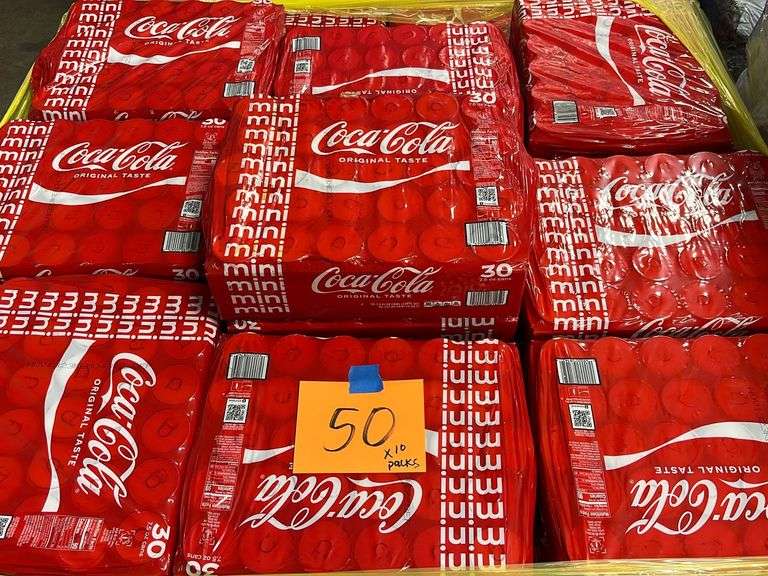 (10) PACKS OF MINI COCA COLA CANS (30 PER PACK) - Earl's Auction Company