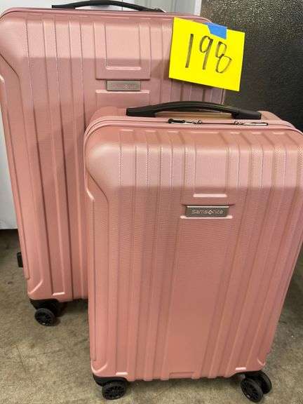 2PC SAMSONITE HARD SHELL ROLLING LUGGAGE SET - PINK - Earl's Auction ...
