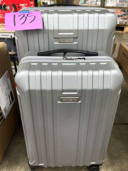2PC SAMSONITE HARD SHELL ROLLING LUGGAGE SET - SILVER - Earl's Auction ...