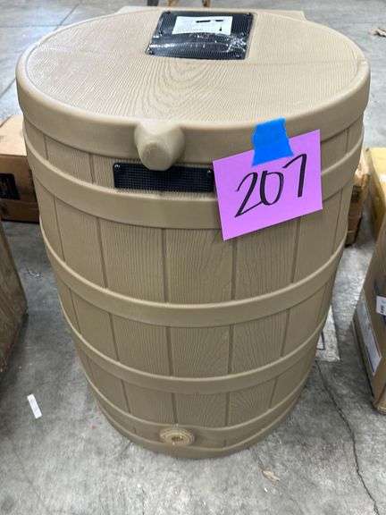 TAN RAIN BARREL - Earl's Auction Company