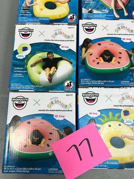 (7) SQUISHMALLOWS POOL FLOATS IN BOXES - Earl's Auction Company