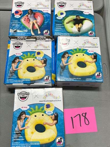 (5) SQUISHMALLOW POOL FLOATS IN BOXES - Earl's Auction Company