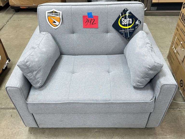 GREY SERTA SLEEPER CHAIR - Earl's Auction Company