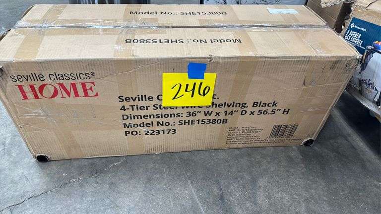 (2) SEVILLE CLASSICS 4 TIER SHELVING RACKS IN BOXES - Earl's Auction ...