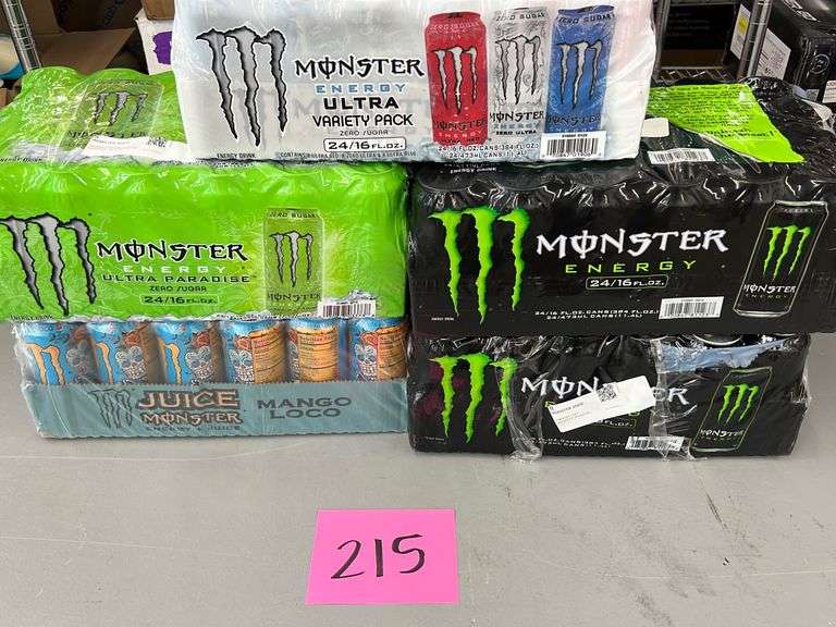 (5) PACKS OF MONSTER ENERGY DRINKS - ASSORTED FLAVORS - Earl's Auction ...