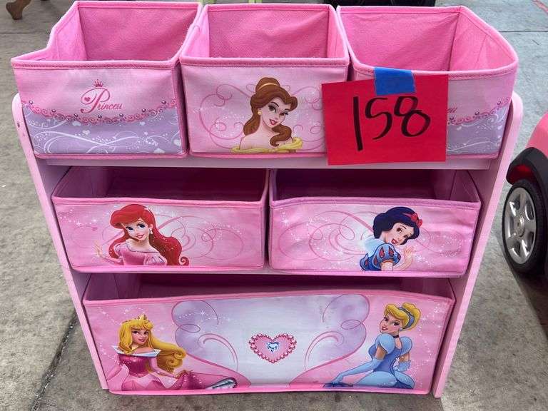 KIDS PRINCESS TOY STORAGE W/ FABRIC BINS - Earl's Auction Company